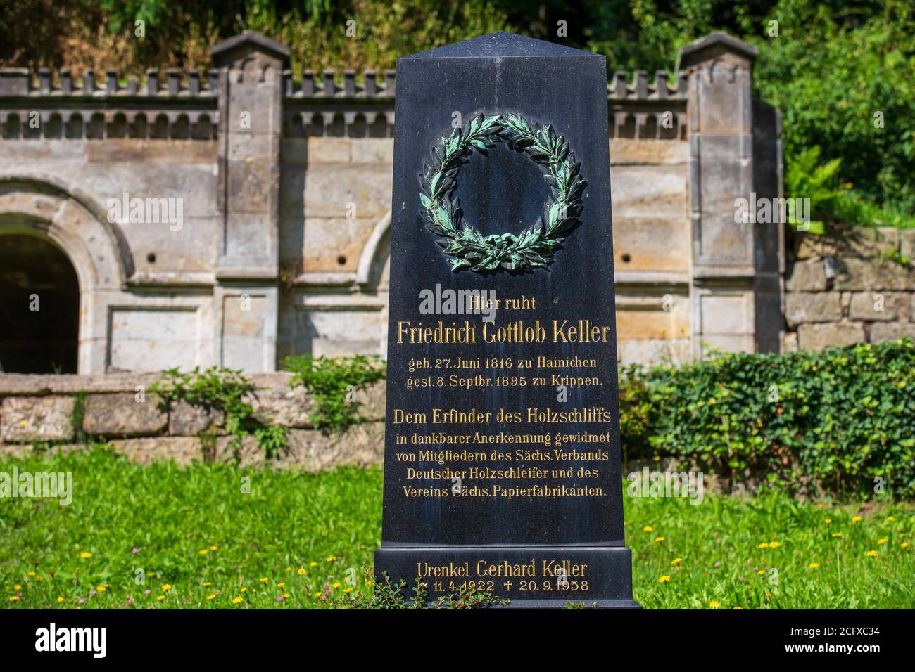 Krippen, Germany. 07th Sep, 2020. Gravestone of Friedrich Gottlob ...