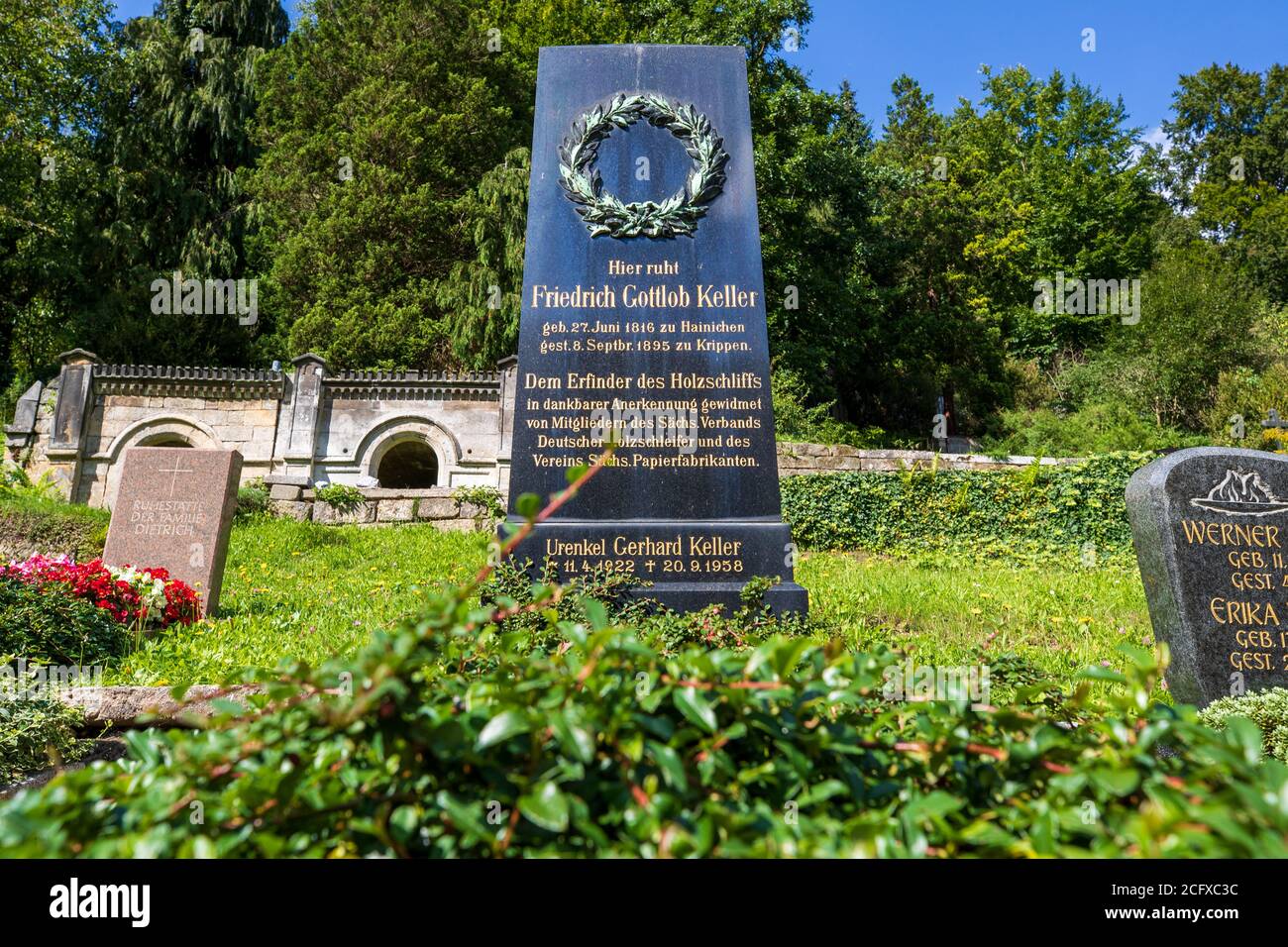 Krippen, Germany. 07th Sep, 2020. Gravestone of Friedrich Gottlob ...