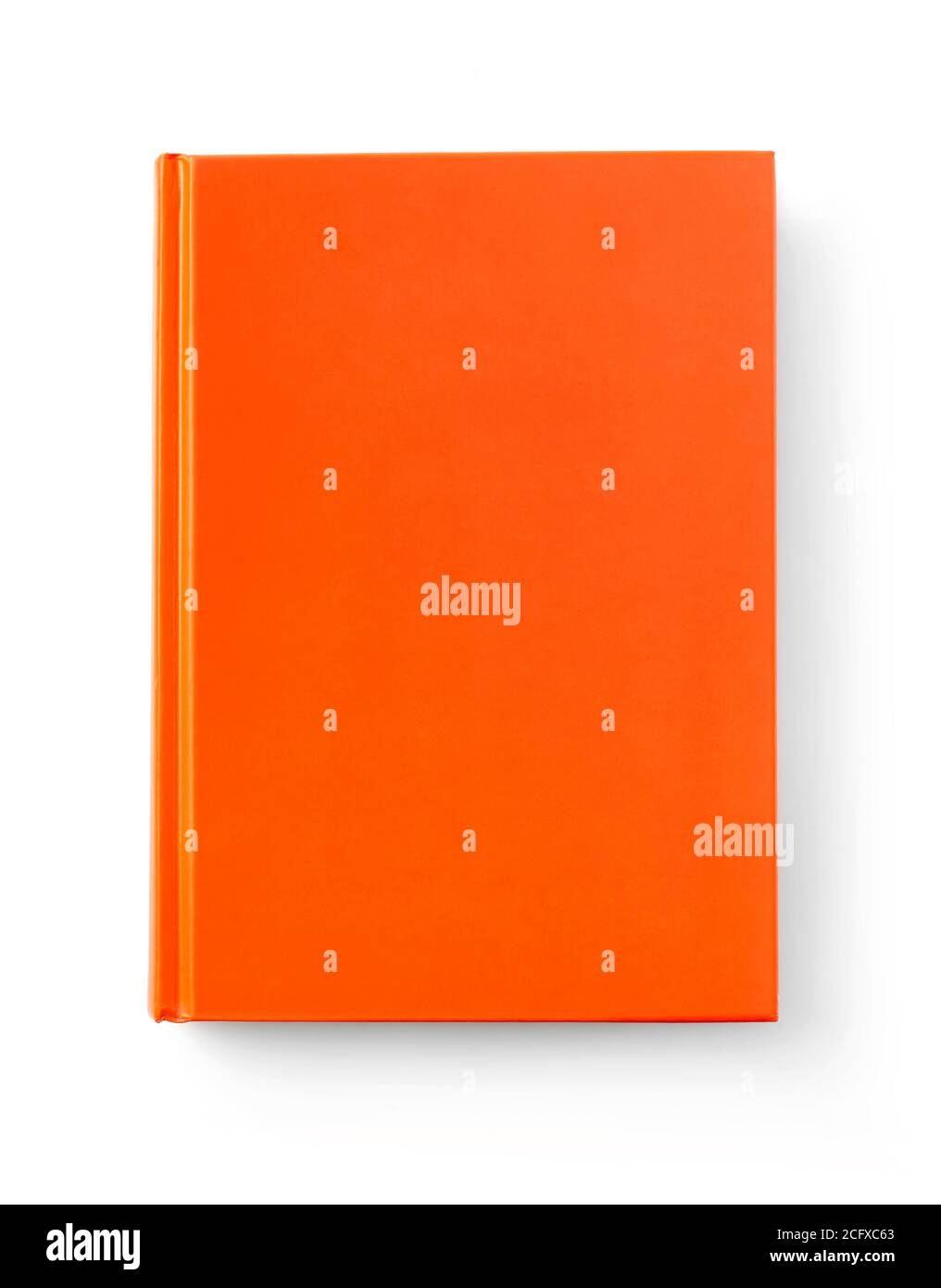 Front view of a orange blank book, white background Stock Photo - Alamy