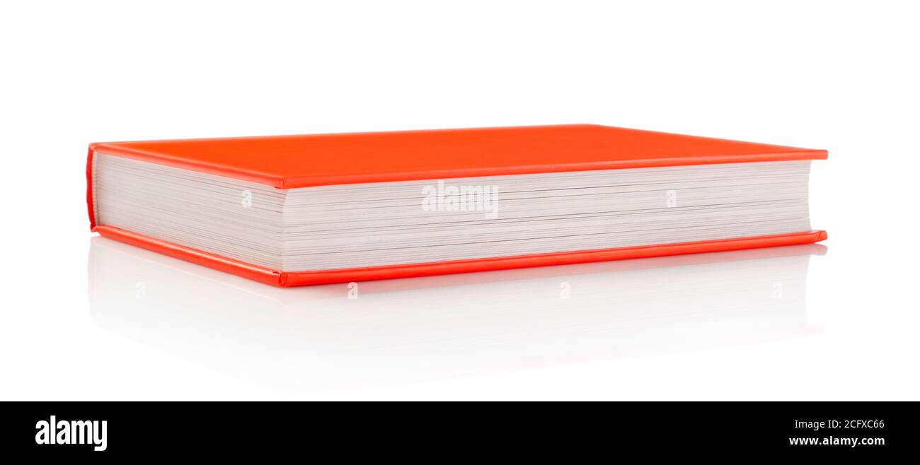 Orange book isolated on white Stock Photo - Alamy