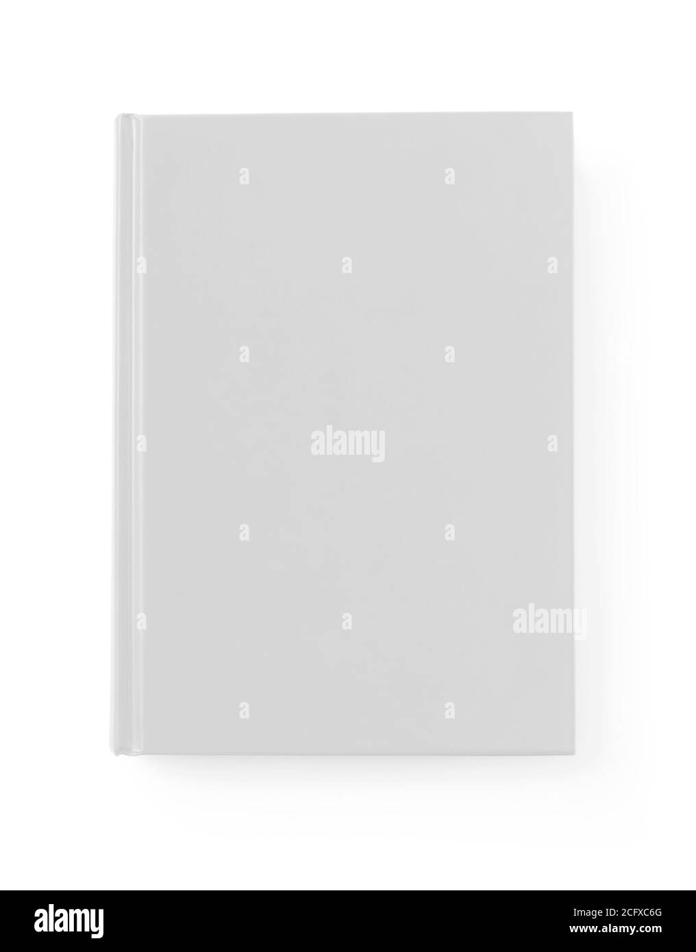 Front view of a gray blank book, white background Stock Photo - Alamy