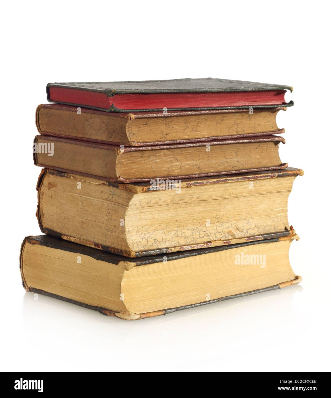Stack of antique books isolated on white Stock Photo - Alamy