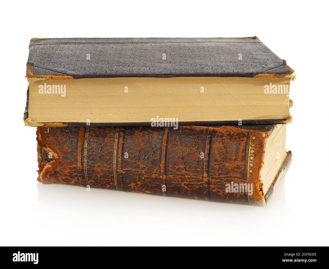 Stack of antique books isolated on white Stock Photo - Alamy
