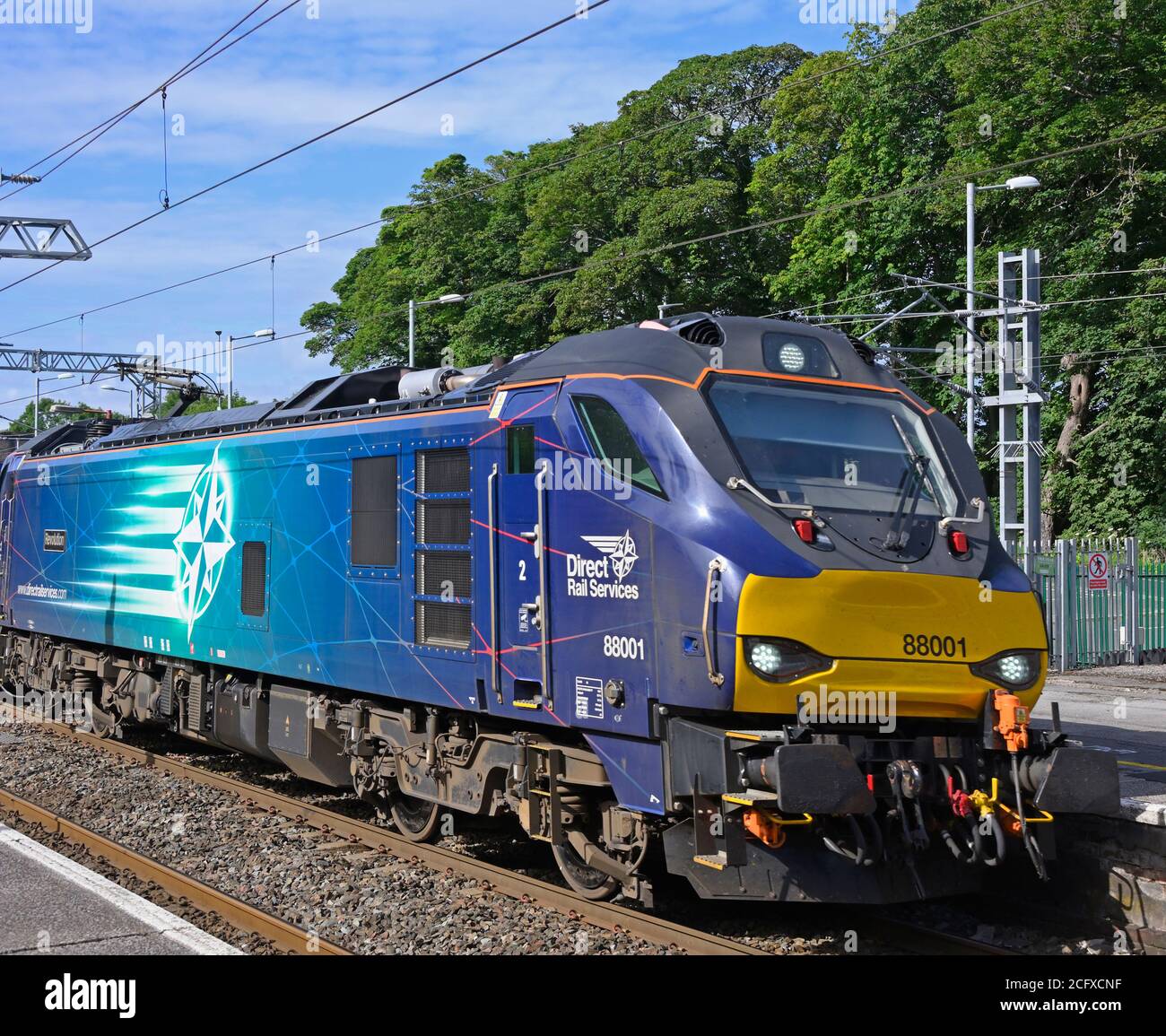 Direct Rail Services locomotive "Revolution" 88001 hauling freight ...