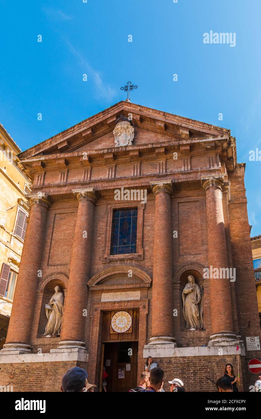 Portrait shot of the famous San Cristoforo church located on Piazza ...
