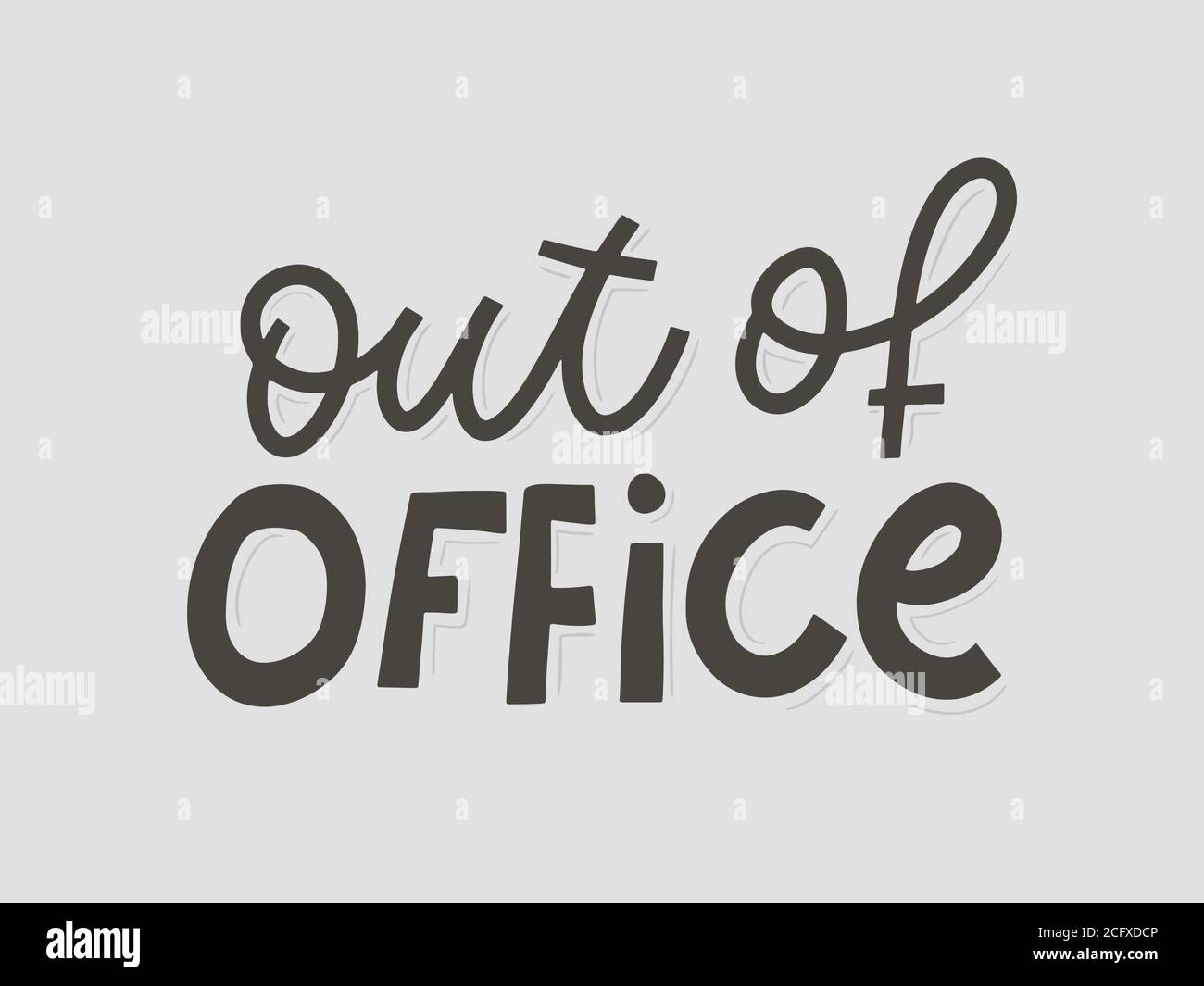 lettering outside the office , black letters, white outlines inside the ...