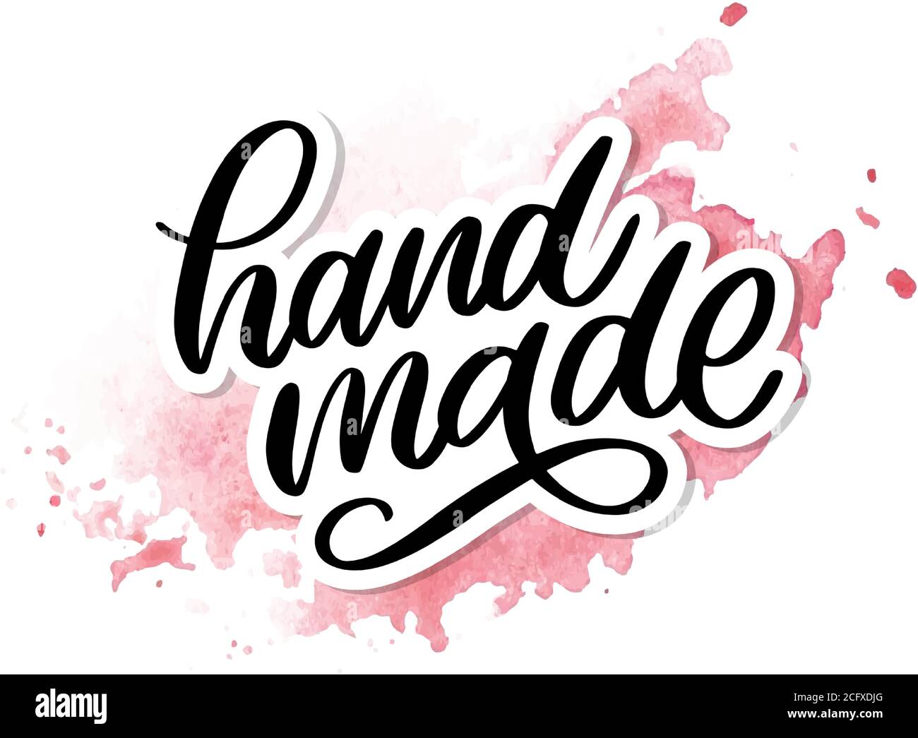Hand made. Vector icon. Sign. Hand lettering. Slogan Stock Vector Image ...