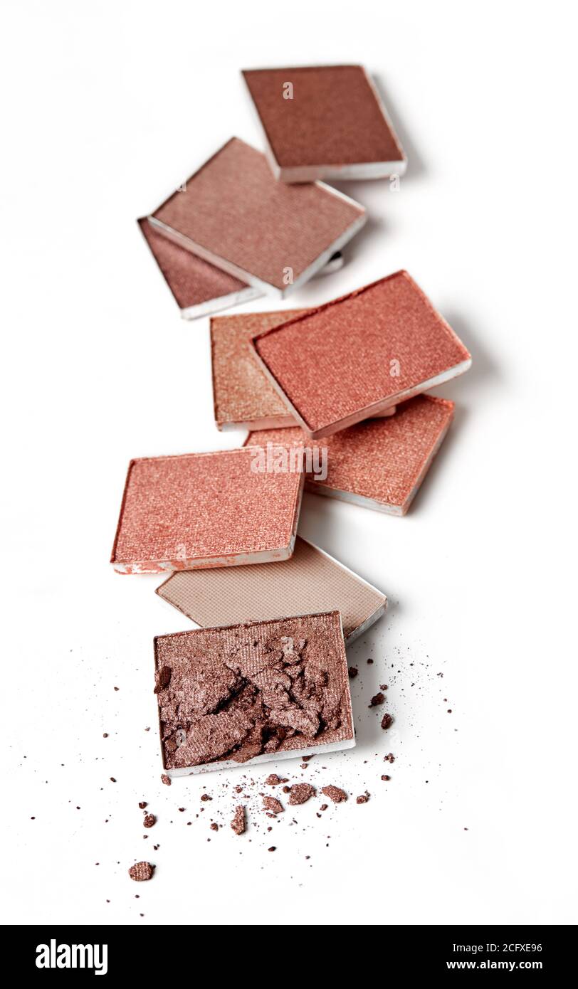Face powders variety on white background Stock Photo - Alamy