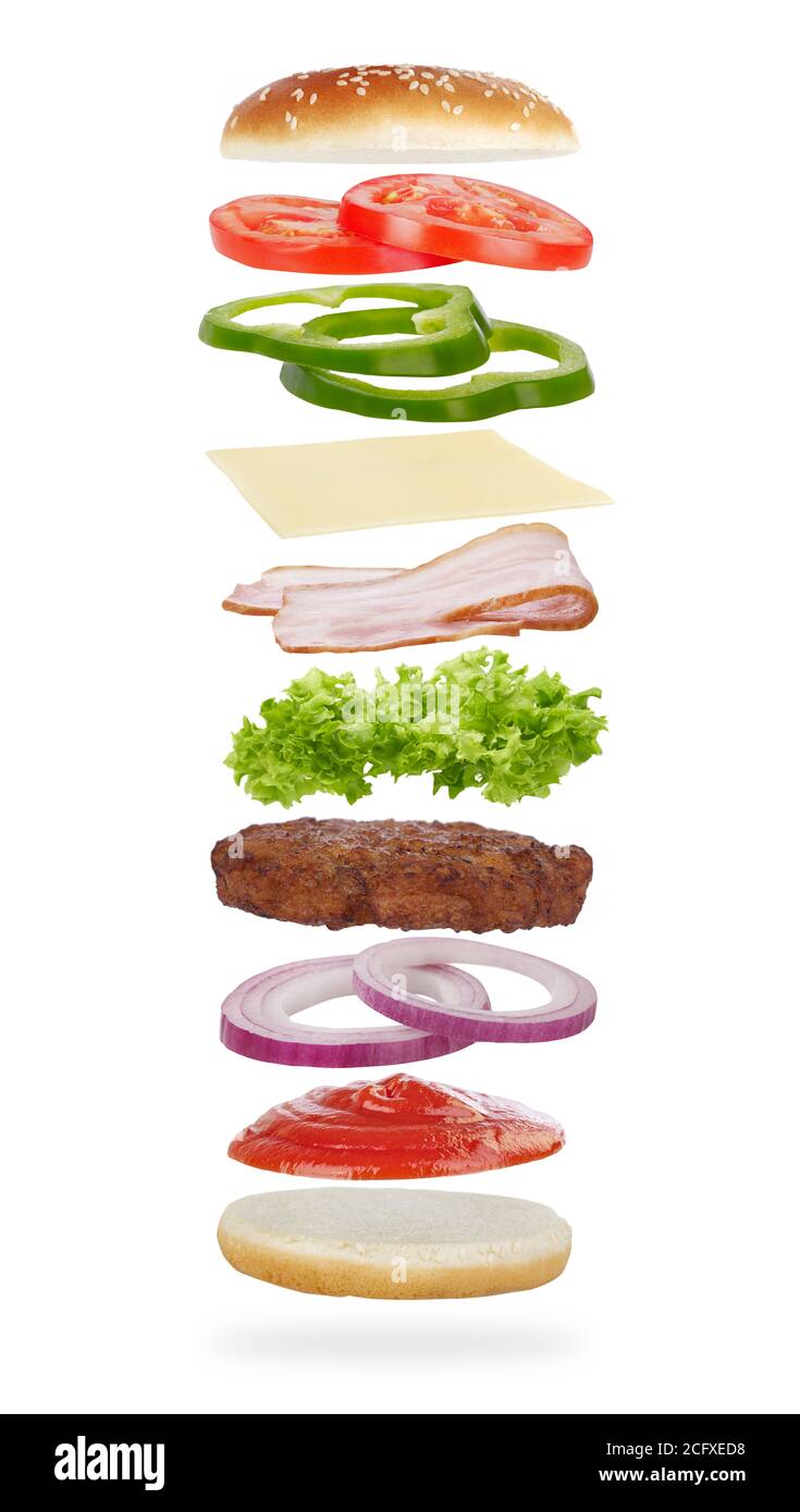 Burger meat ketchup topping hi-res stock photography and images - Alamy