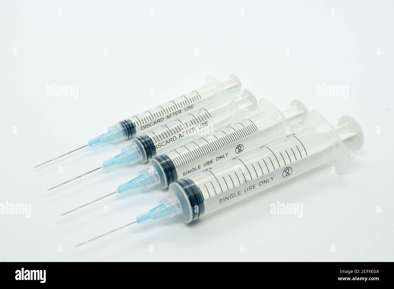 Closeup shot of different size syringes Stock Photo - Alamy