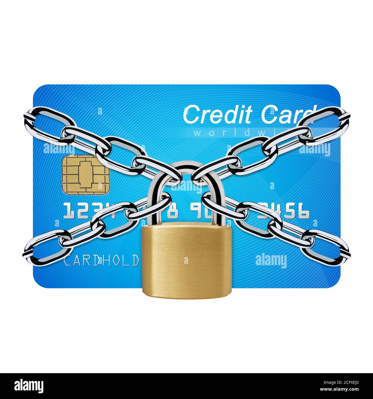 Credit card and padlock isolated on white Stock Photo - Alamy