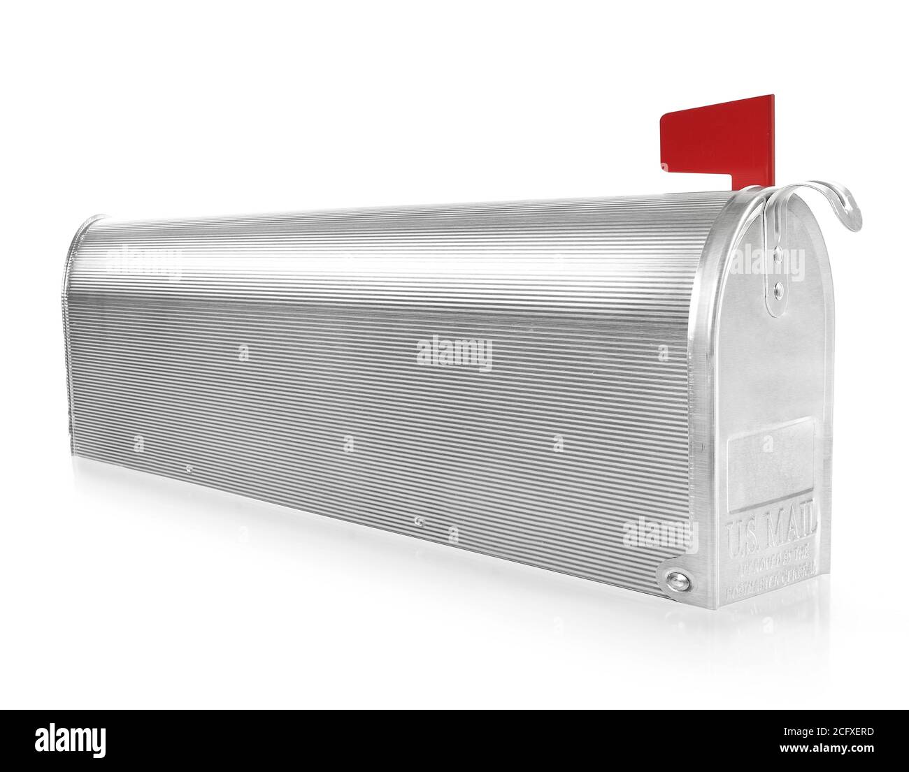 Metallic mailbox on white background Stock Photo - Alamy