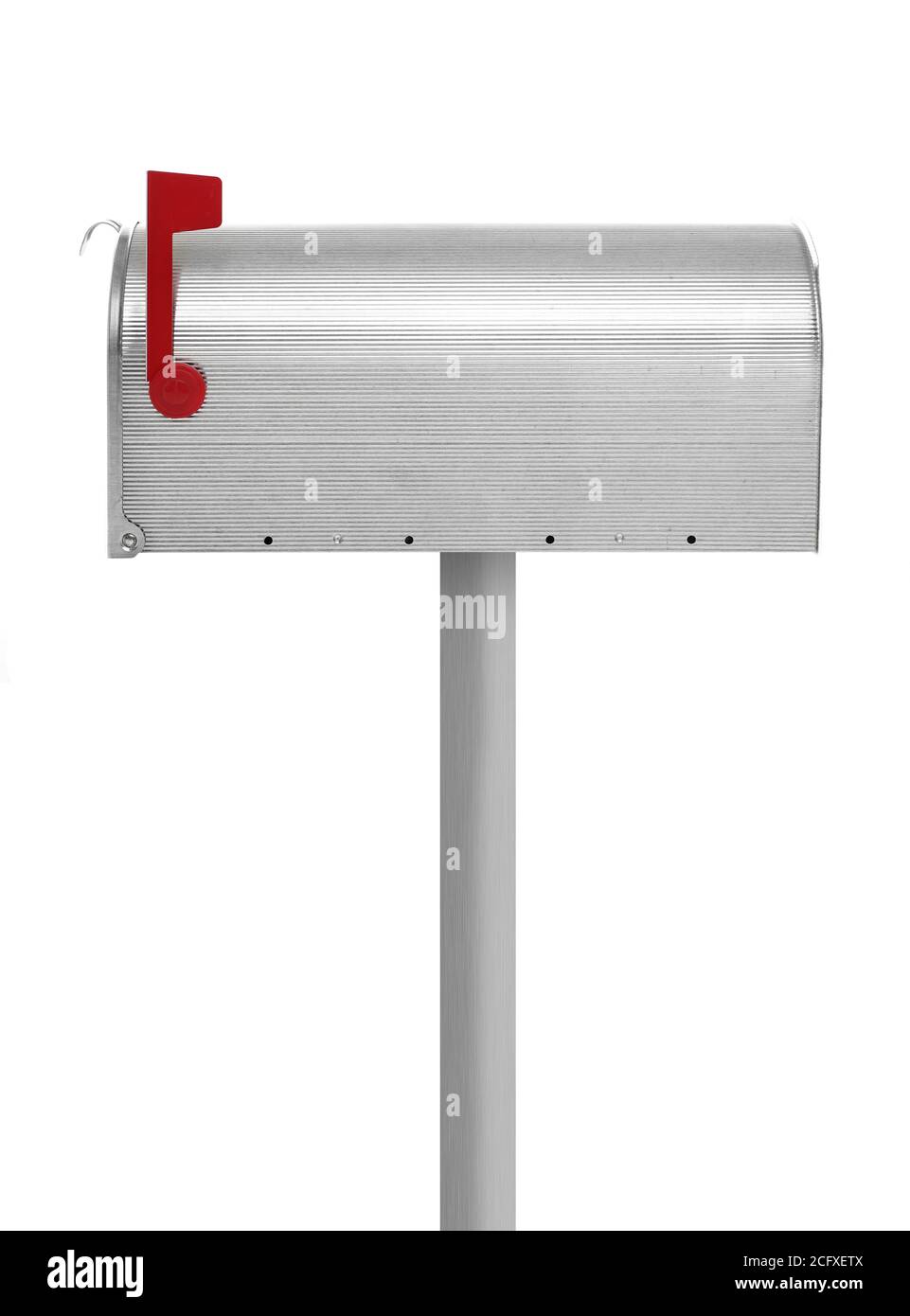 Metallic mailbox on white background Stock Photo - Alamy