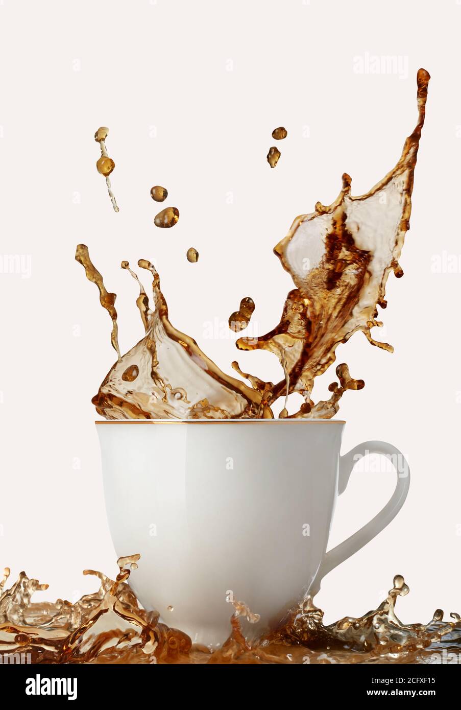 Coffee cup splash Stock Photo - Alamy