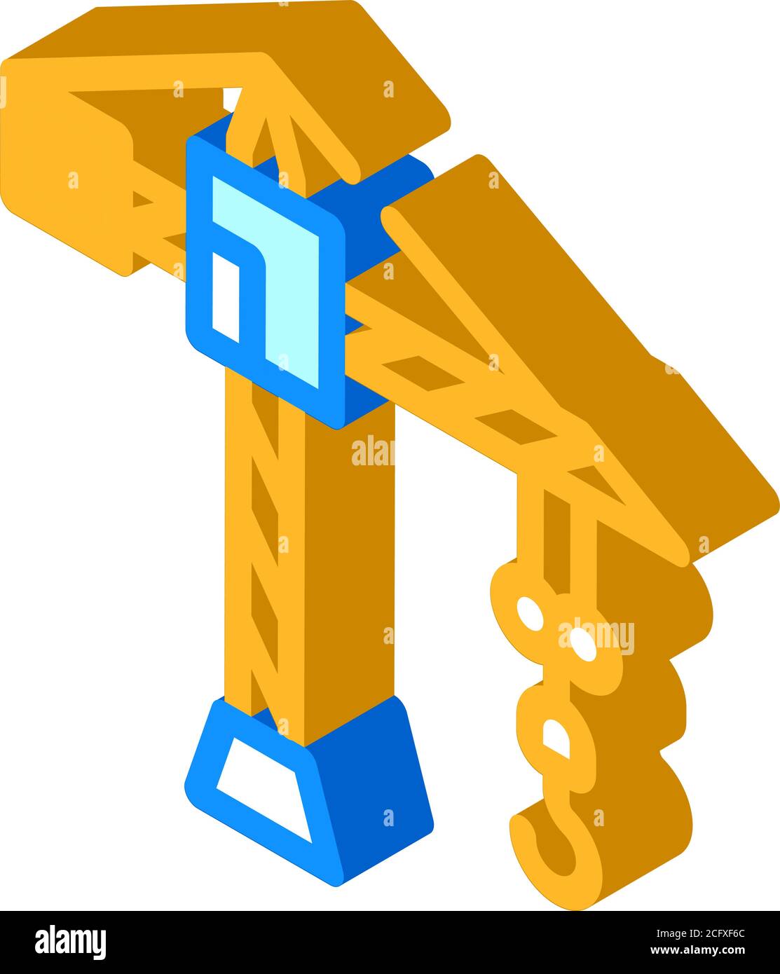 construction crane isometric icon vector isolated illustration Stock ...