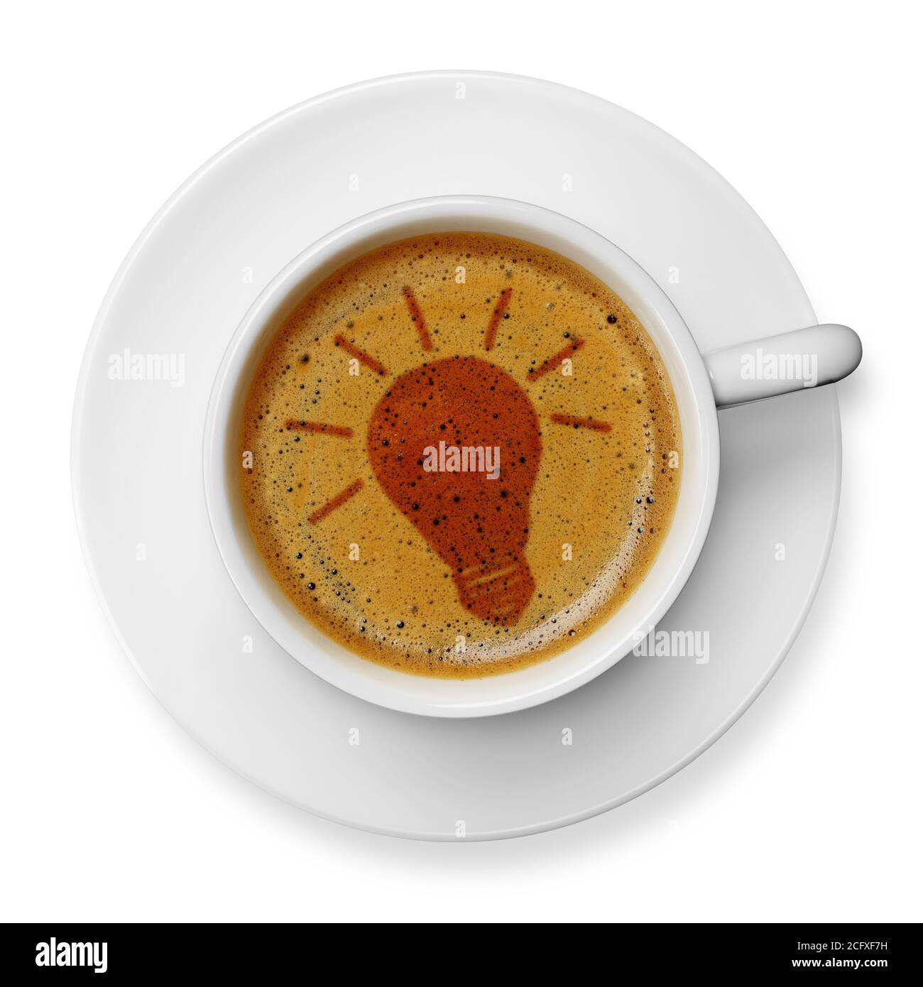 Light bulb icon on coffee Stock Photo - Alamy