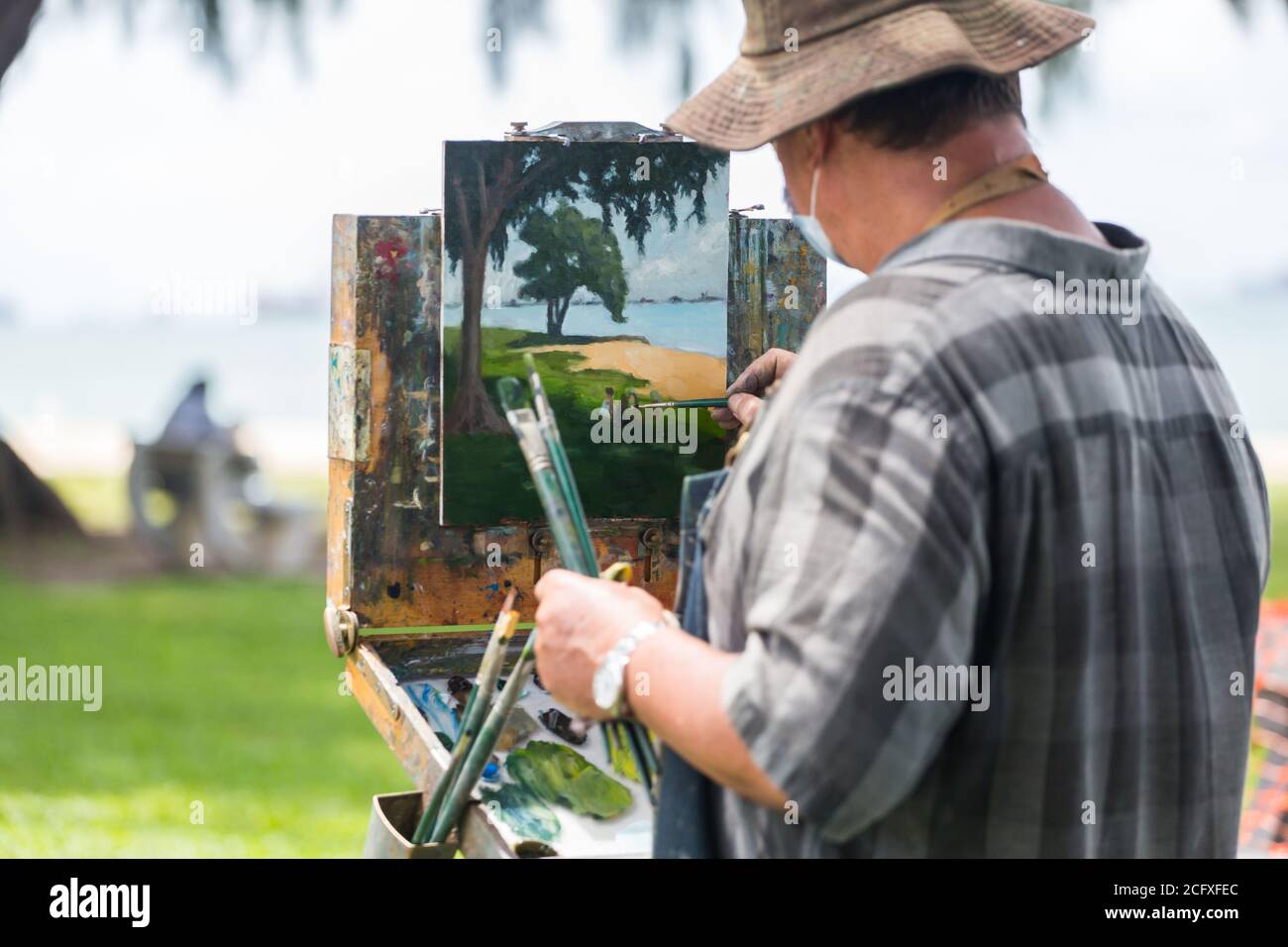 A painter is painting a scenery he like or had visualised, he needs to ...