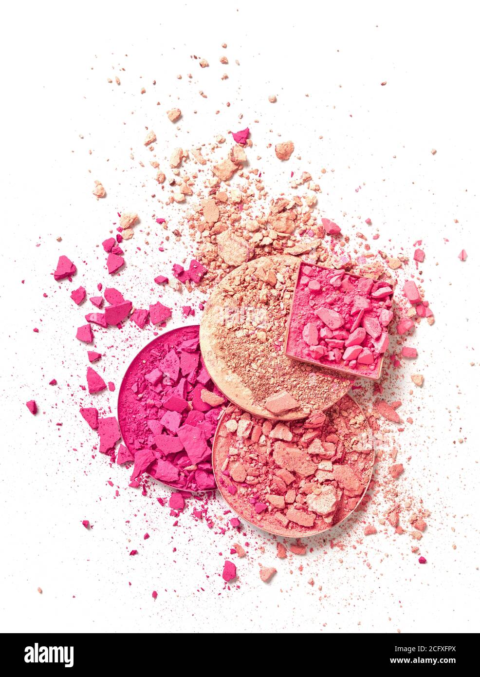 Crushed face powder on white background Stock Photo - Alamy