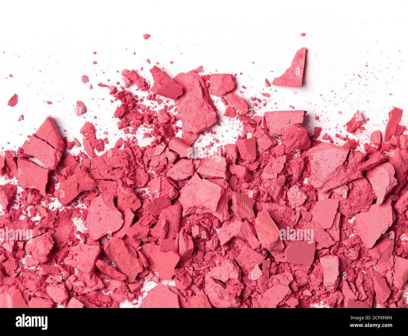 Pink make-up powders on white background Stock Photo - Alamy
