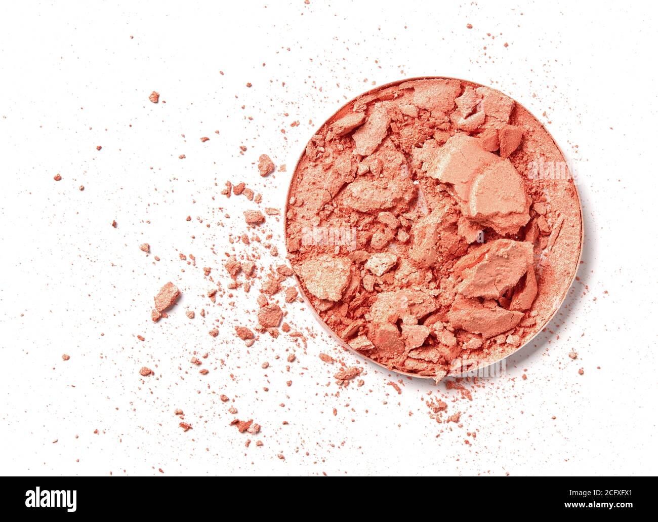 Crushed make-up powder on white background Stock Photo - Alamy