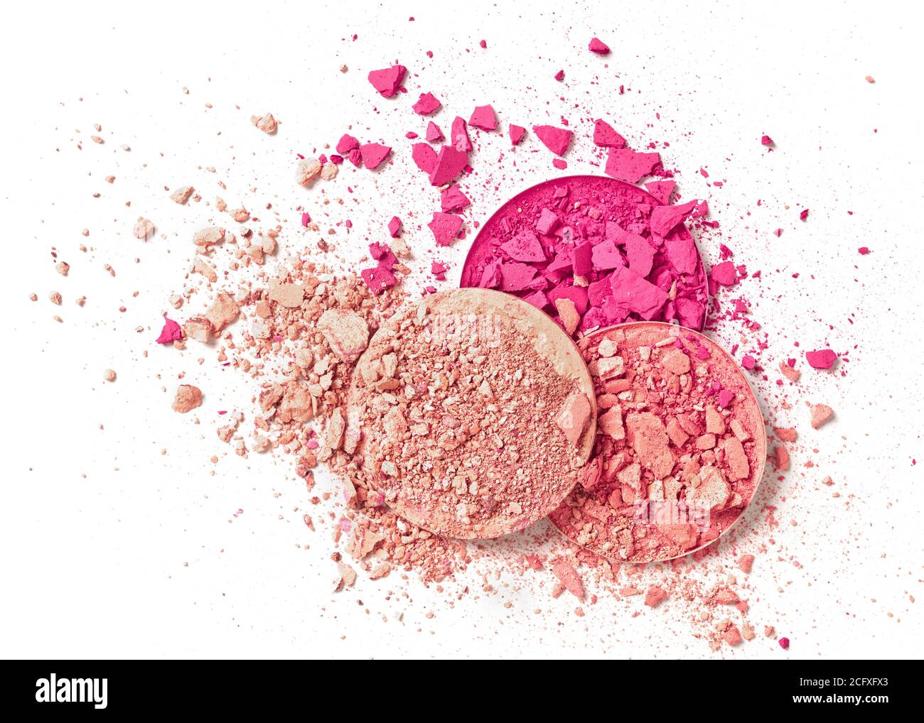 Crushed face powder on white background Stock Photo - Alamy