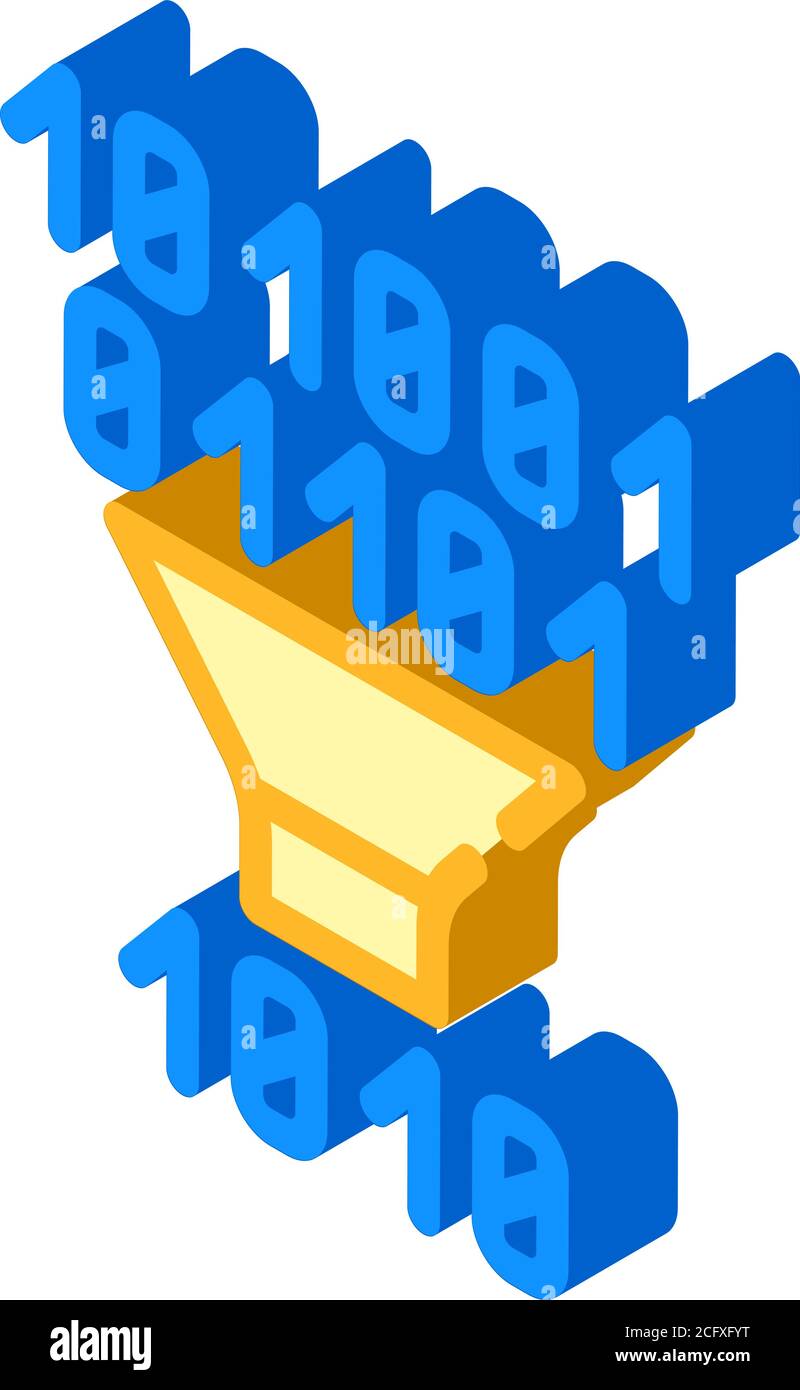 binary code filtration isometric icon vector illustration Stock Vector ...