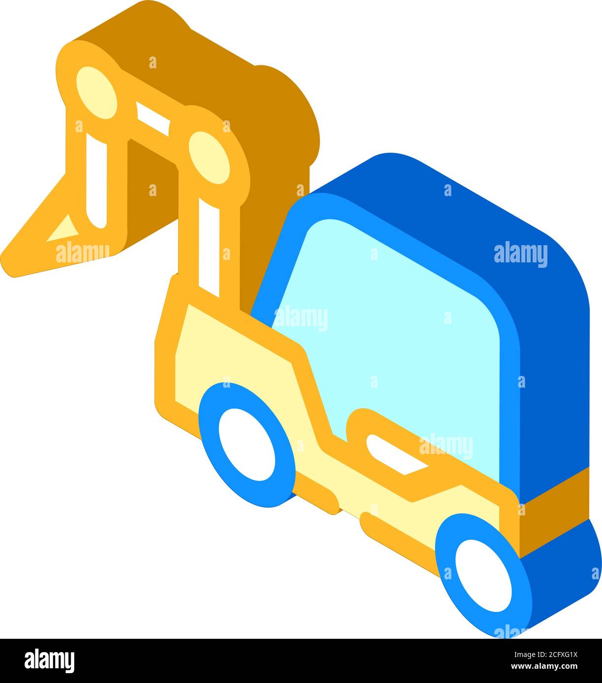 rotary hammer on wheels isometric icon vector illustration Stock Vector ...