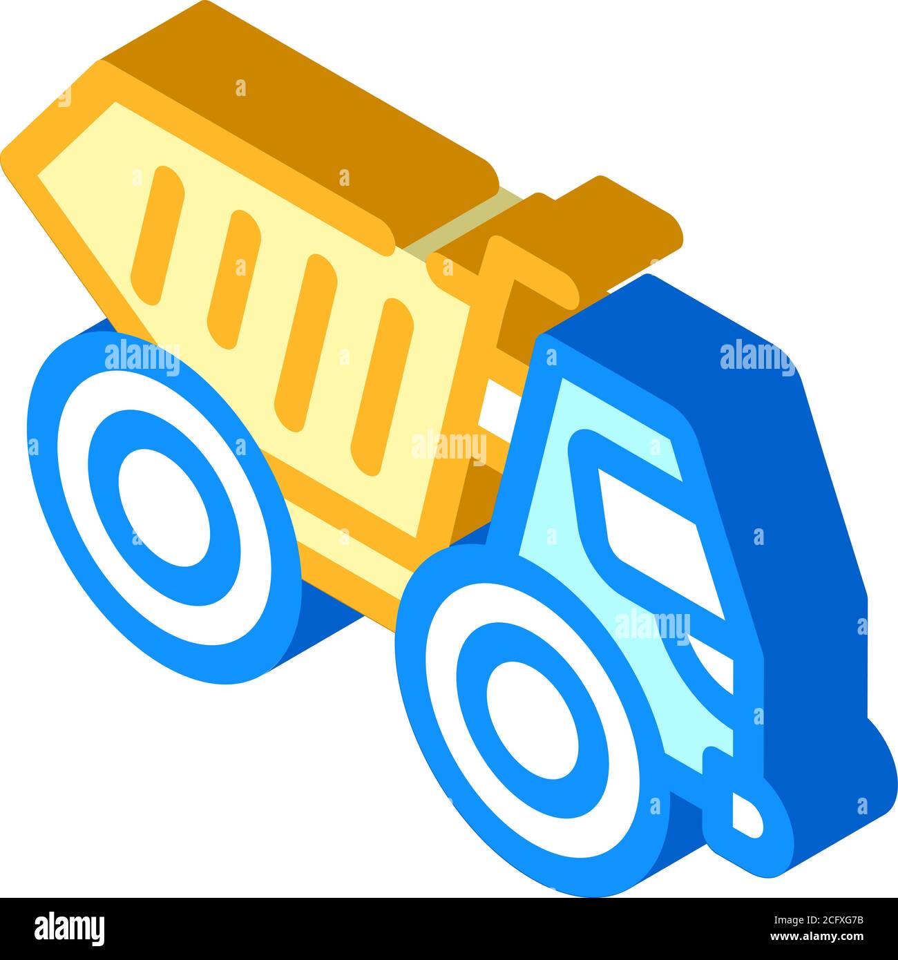 articulated dumper isometric icon vector isolated illustration Stock ...