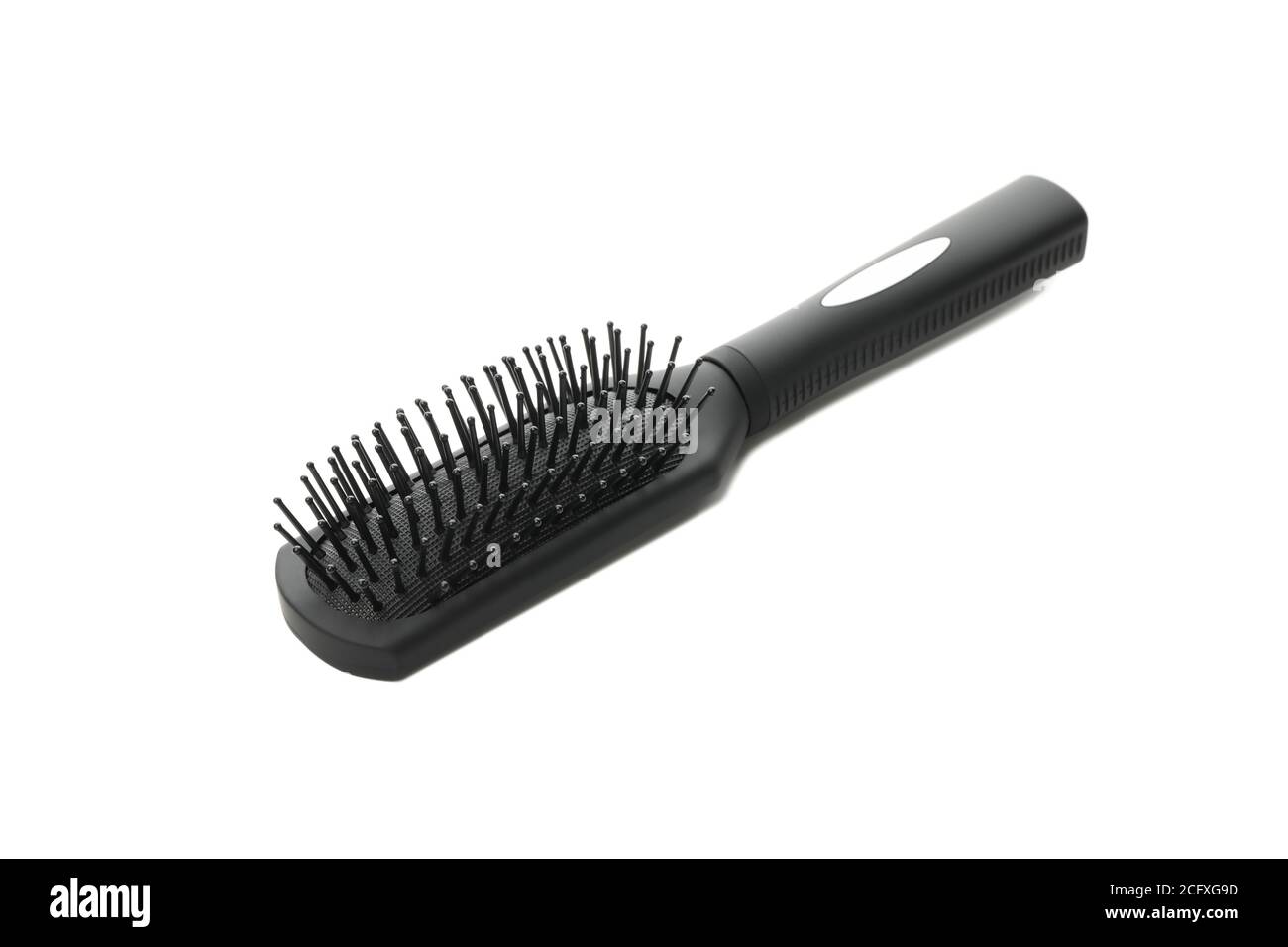 Black hair brush isolated on white background Stock Photo - Alamy