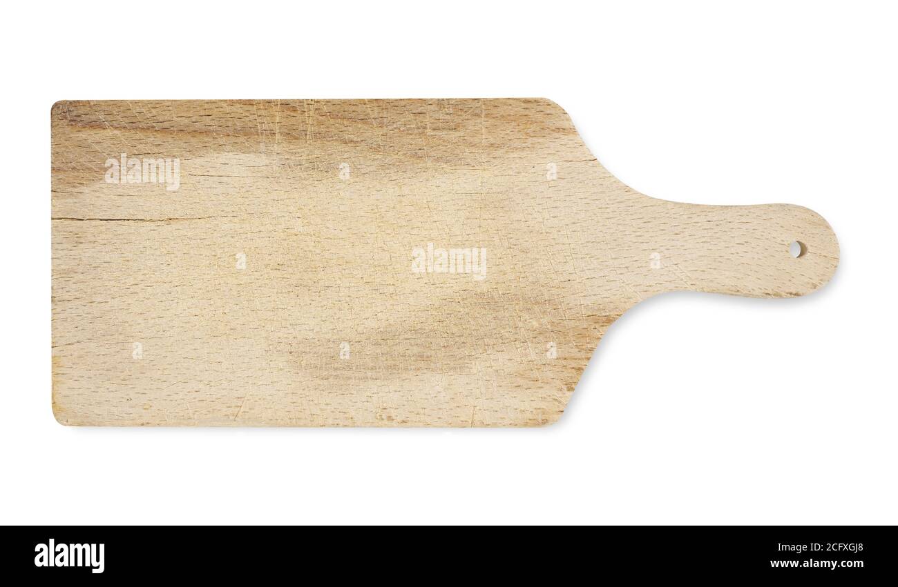 Empty cutting board isolated on white Stock Photo - Alamy
