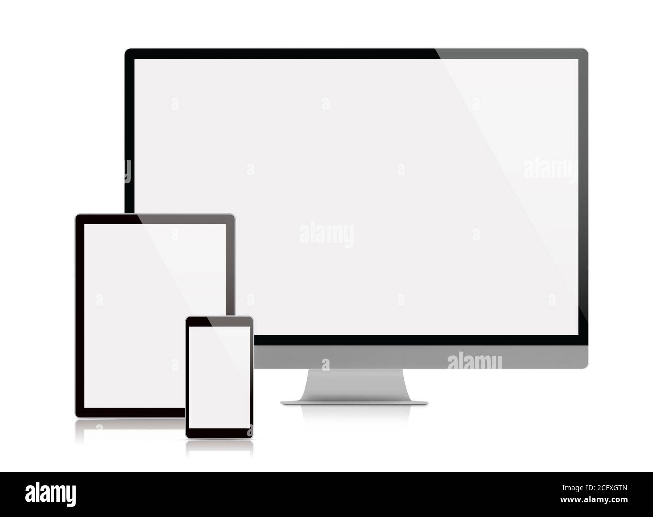 Devices with blank screens Stock Photo - Alamy