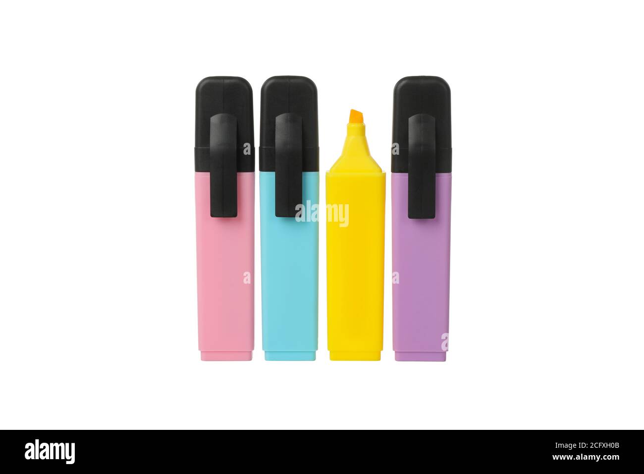 Different color highlighters isolated on white background Stock Photo ...