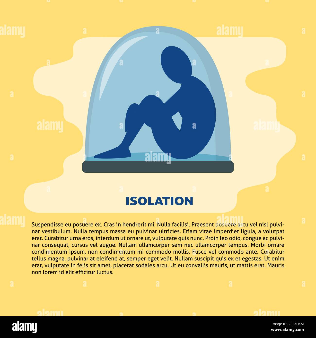 Isolation concept illustration in flat style for web banner or printed ...