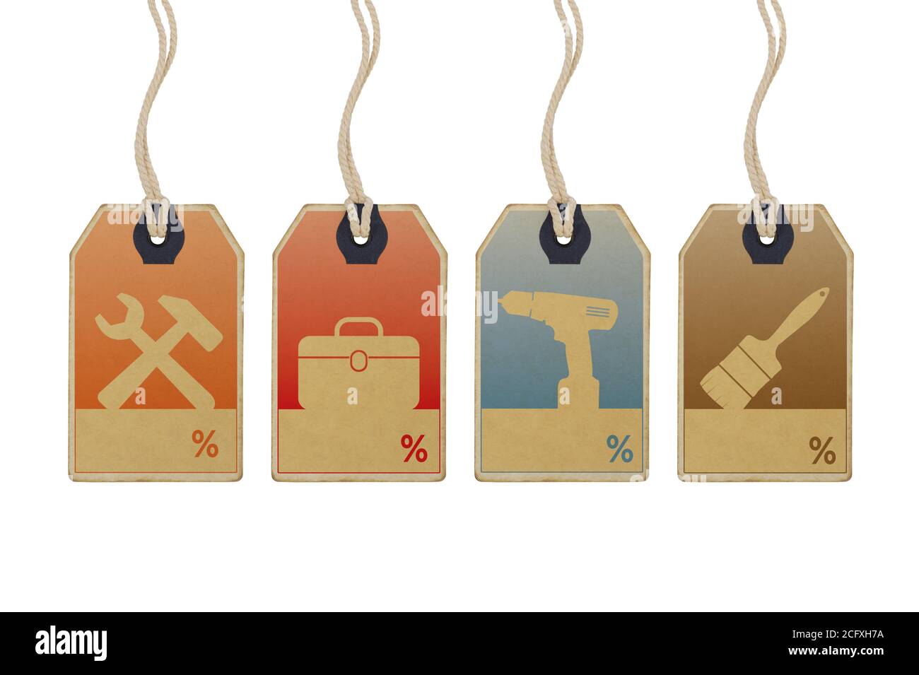 DIY sale tags isolated Stock Photo - Alamy