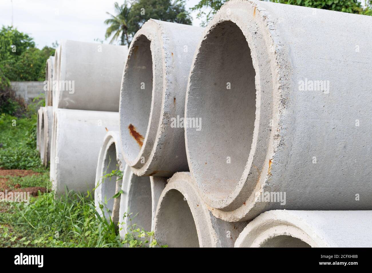 Drain channel with concrete pipes hi-res stock photography and images ...