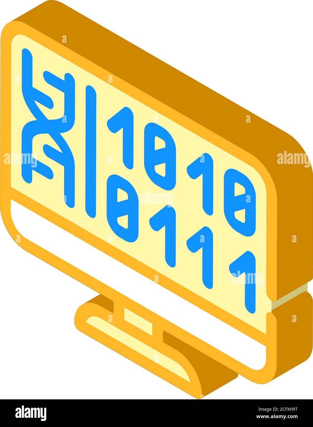 generating protein cell using computer code isometric icon vector ...