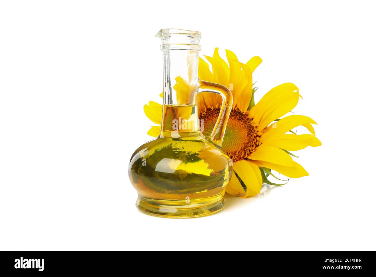 Sunflower, seeds and oil isolated on white background Stock Photo - Alamy