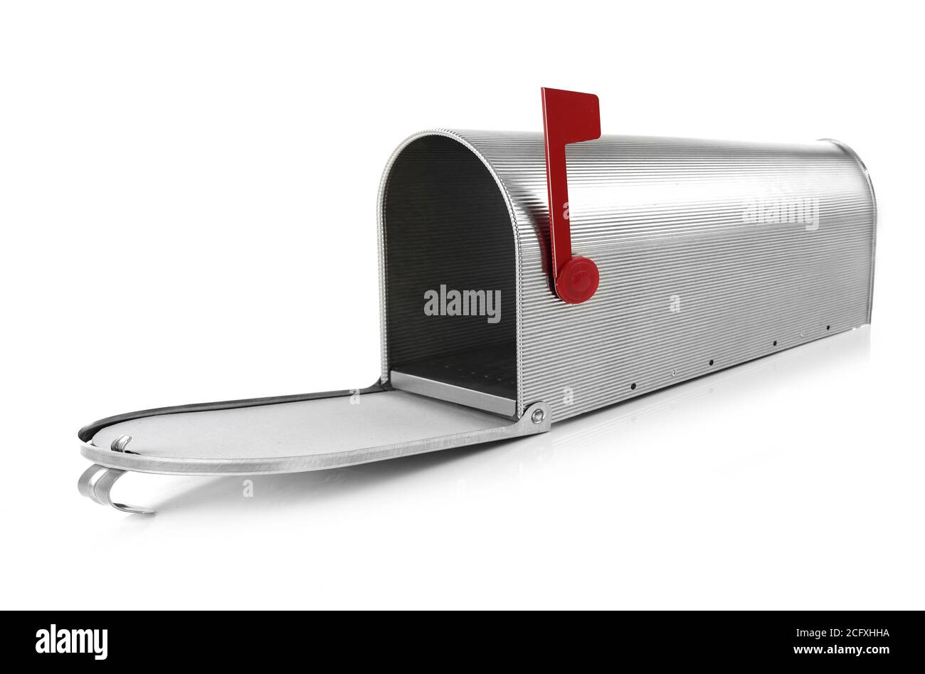 Metallic mailbox on white background Stock Photo - Alamy