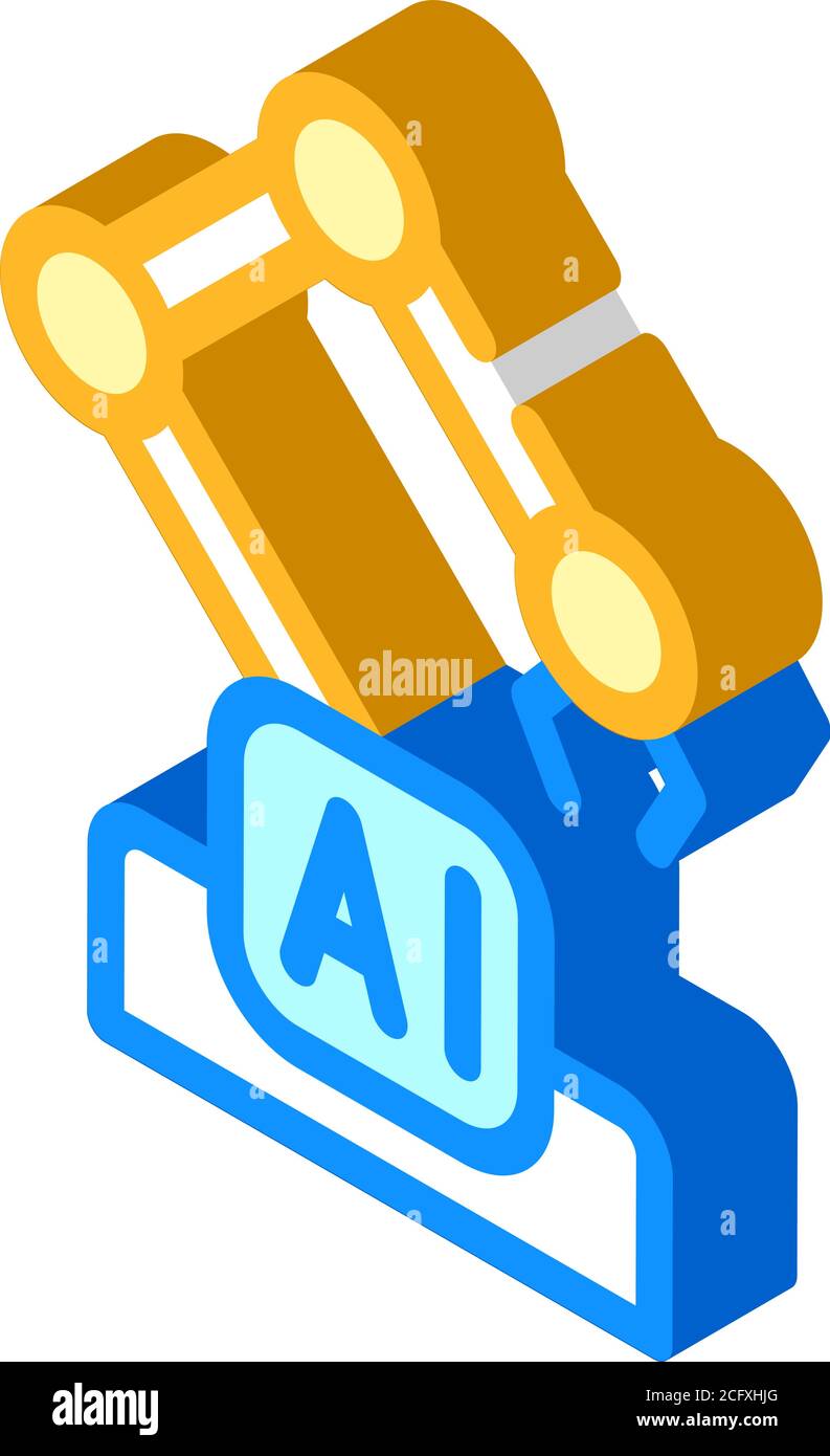 robotic arm ai isometric icon vector illustration Stock Vector Image ...