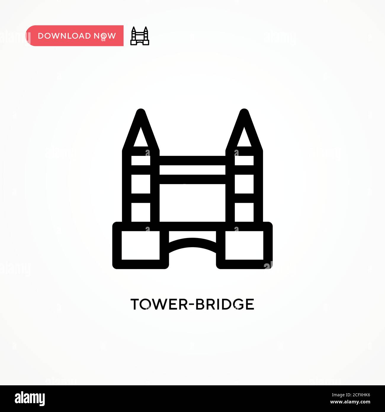 Tower-bridge Simple vector icon. Modern, simple flat vector ...