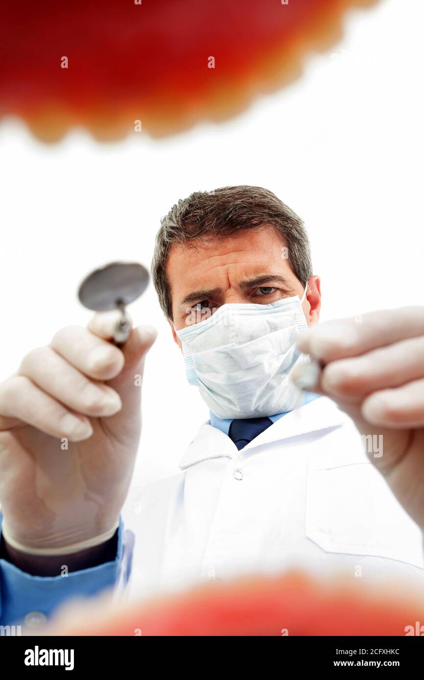 Man opening with teeth hi-res stock photography and images - Alamy