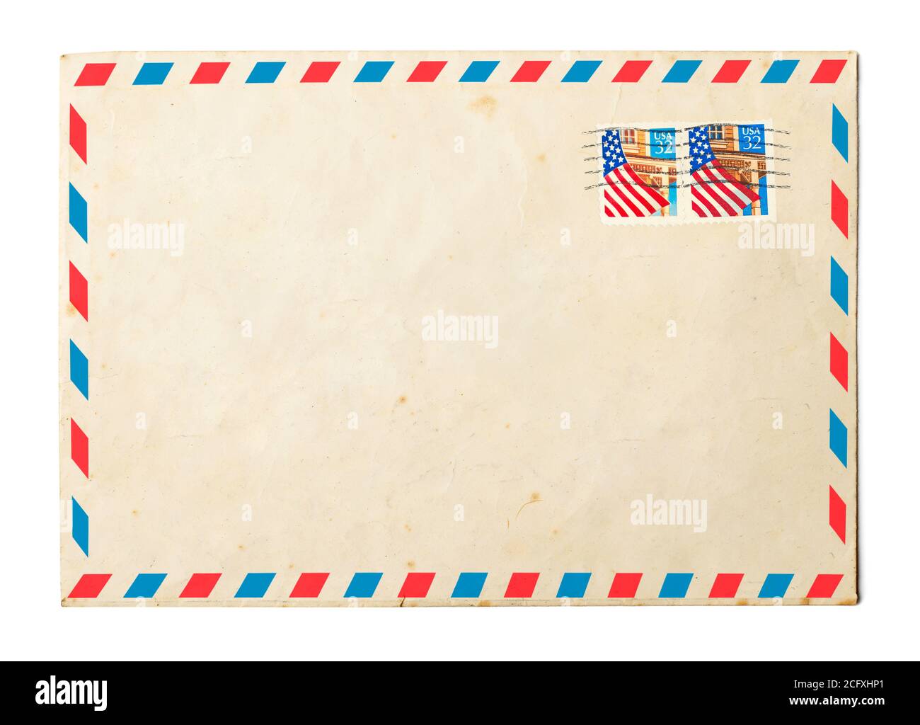 Vintage envelope on white background Stock Photo - Alamy