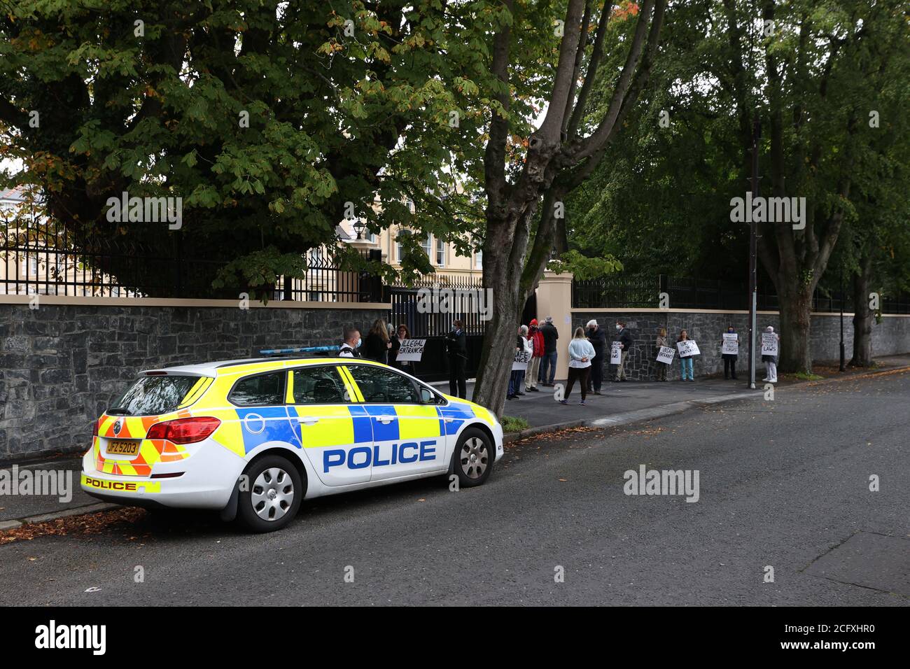 Residents protest outside the Chinese Consulate, Belfast, amid a ...