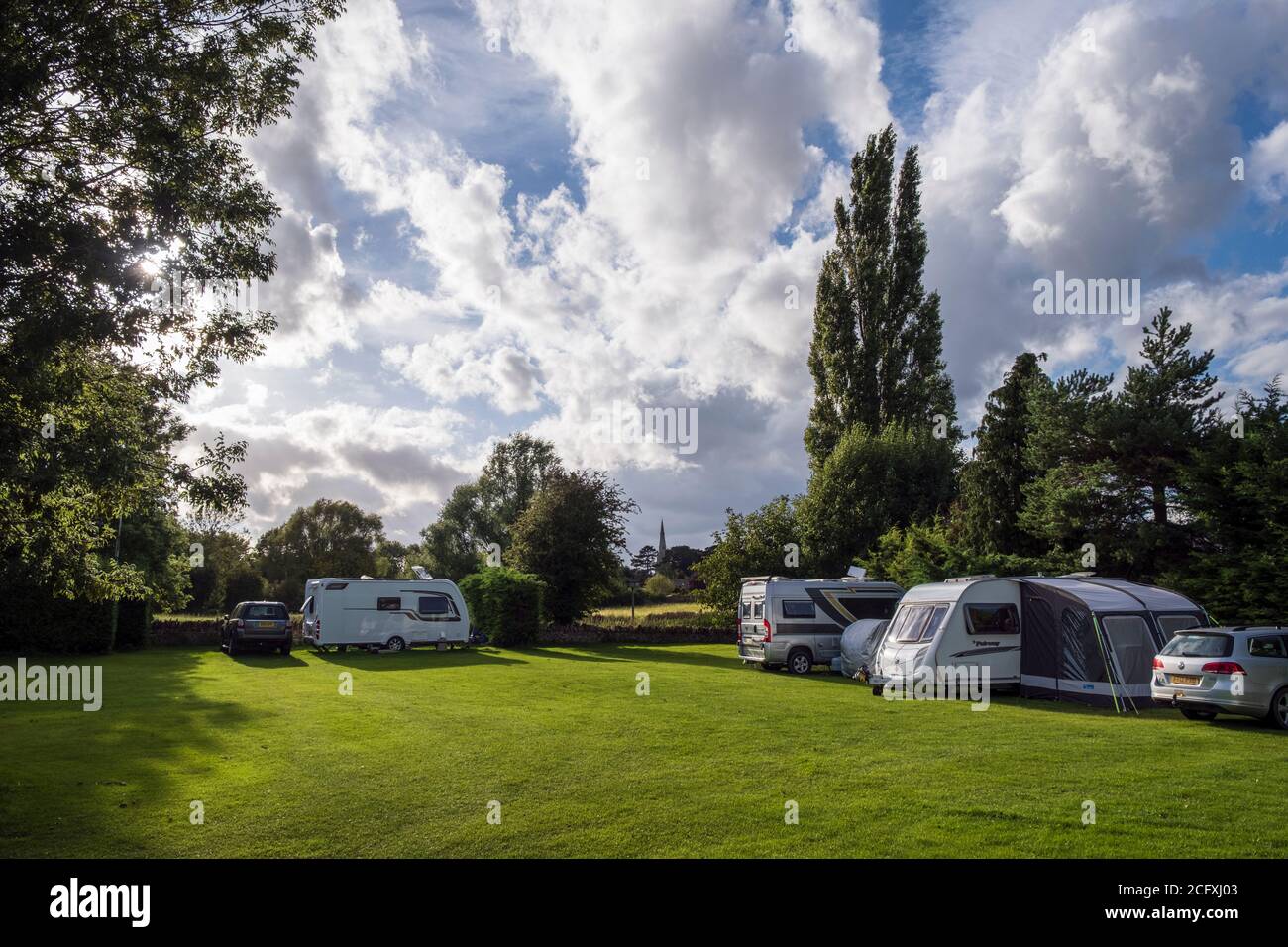 A small campsite beside the Nene Way in the village of Nassington ...