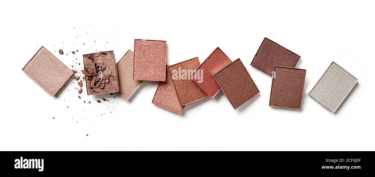 Face powders variety on white background Stock Photo - Alamy