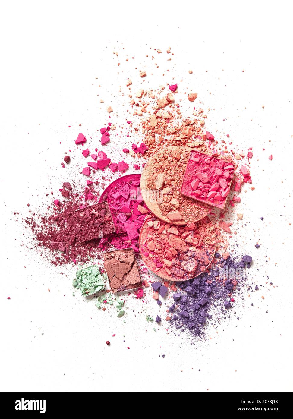 Face powders on white background Stock Photo - Alamy