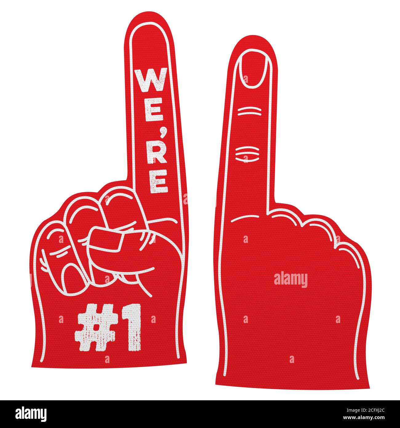 Fan glove with we're number 1 text, white background Stock Photo - Alamy