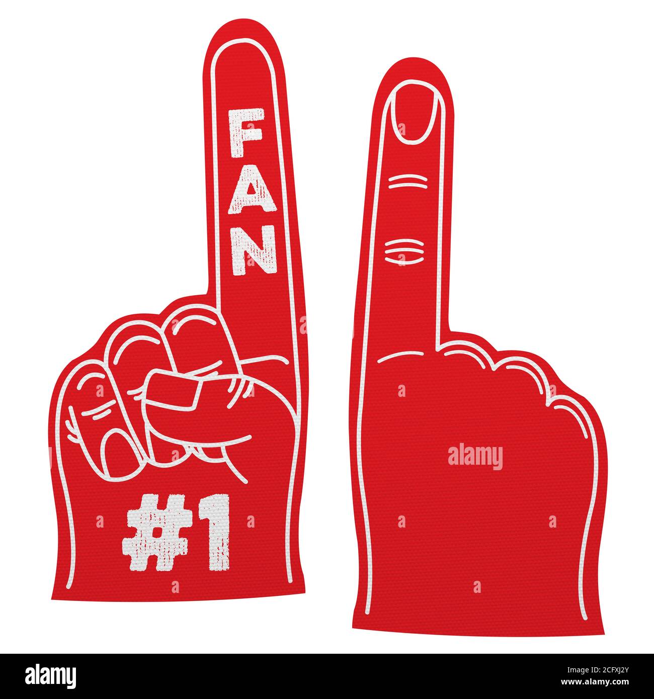 Number 1 fan foam hand Stock Photo - Alamy
