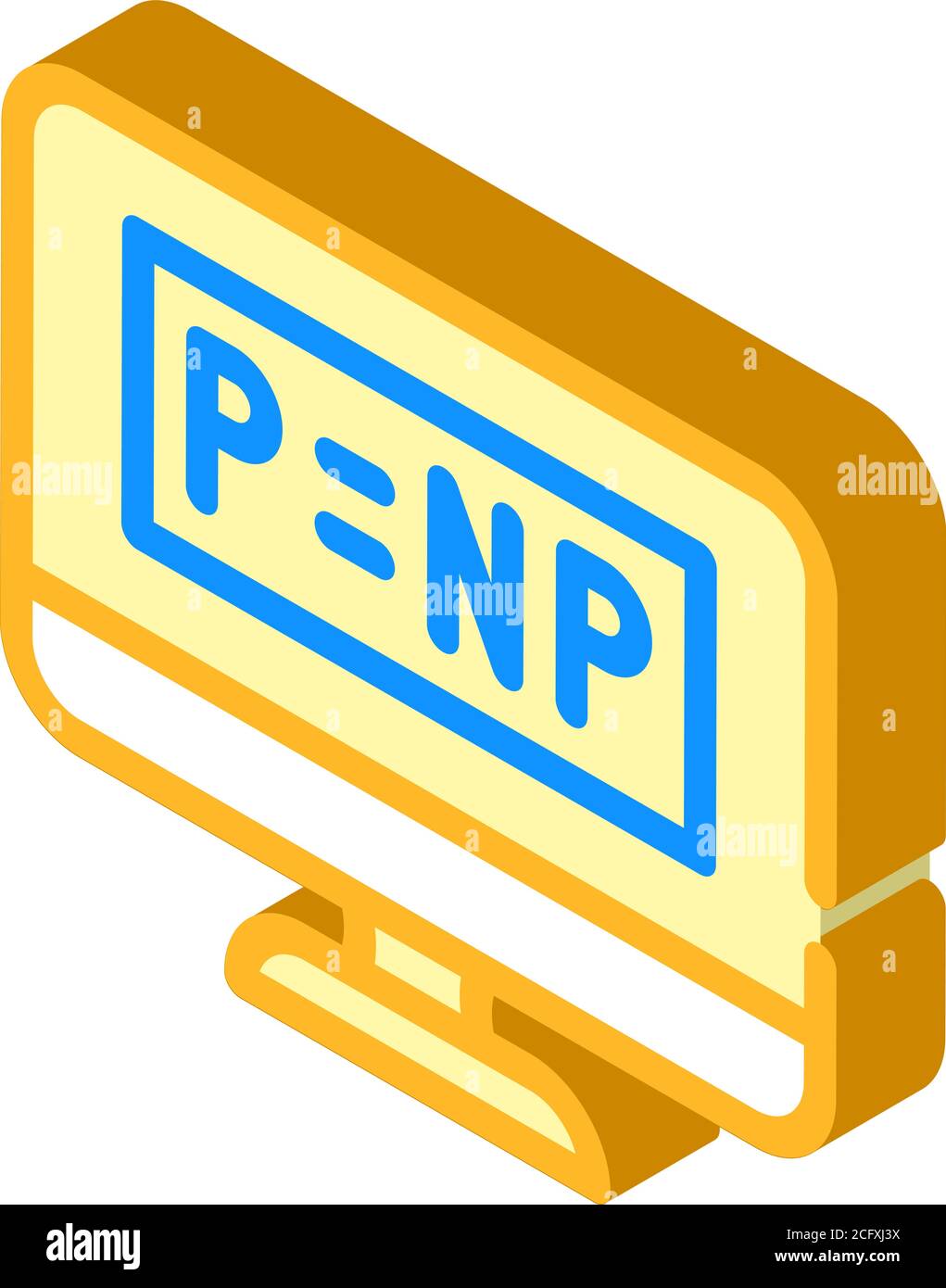 P vs NP unsolved problem in computer science isometric icon vector ...