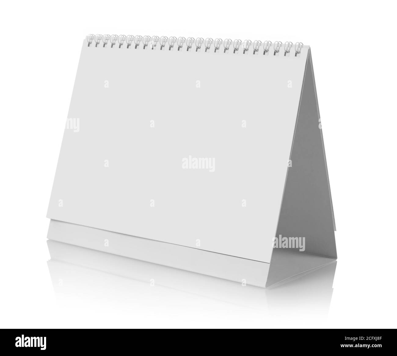 Blank table calendar on white background Stock Photo - Alamy